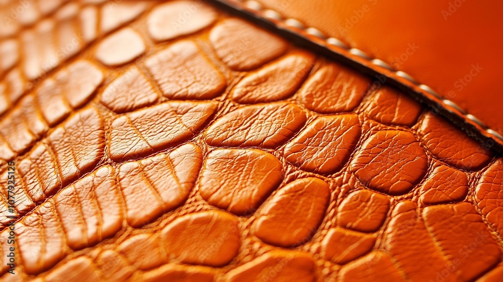 Closeup detailed view of a reptile leather texture with a smooth ...