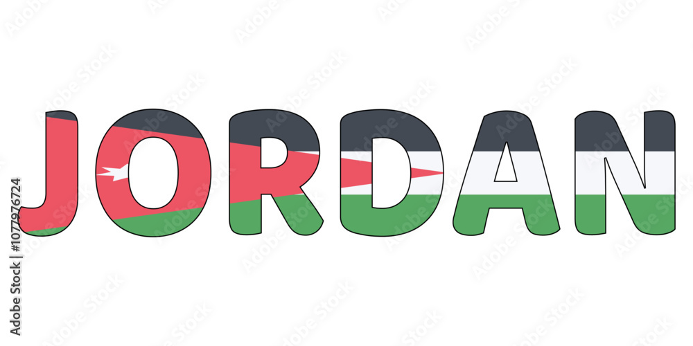 The country name JORDAN is displayed in large, bold letters. Each ...