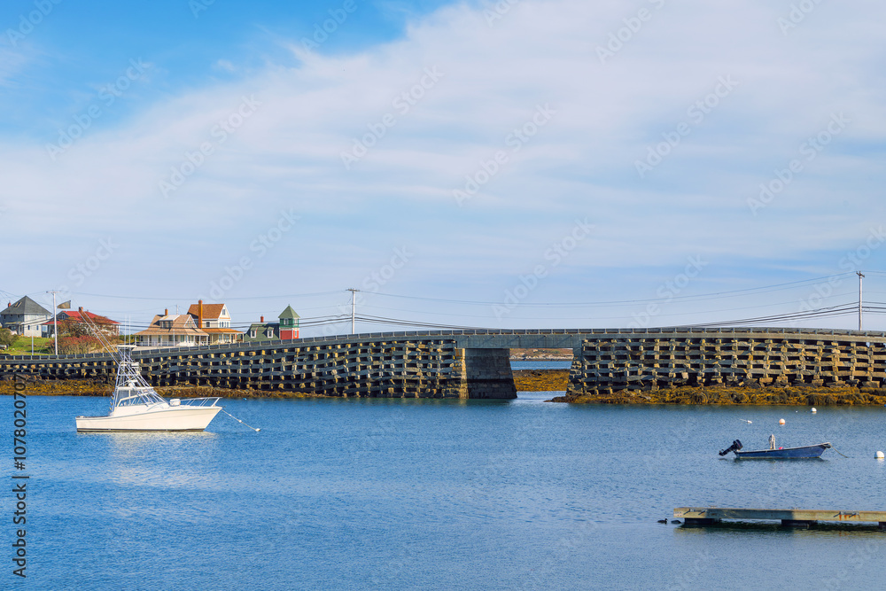 Poster The unique, granite Cribstone Bridge, Bailey Island Bridge ...
