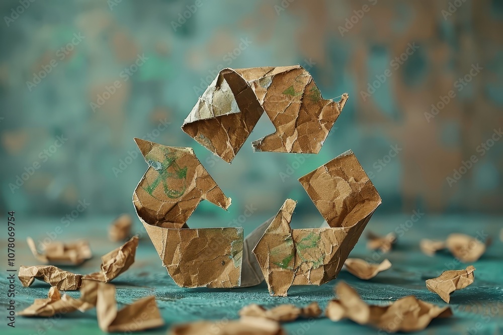 Stop-motion animation of the recycle symbol being created from recycled ...