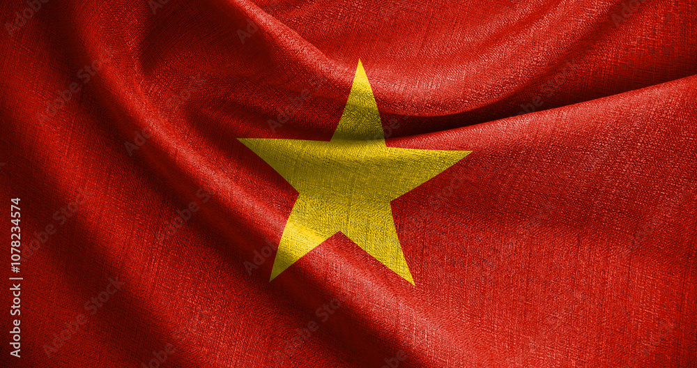 Vietnamese Flag red with yellow star and The red and yellow colors are ...