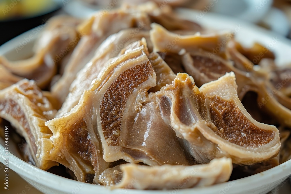 Detailed look at delicious raw tripe an edible stomach lining from farm ...