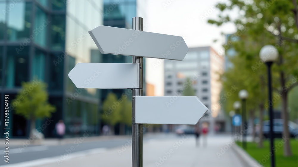 Realistic outdoor wayfinding message guide pylon sign mockup with blank ...