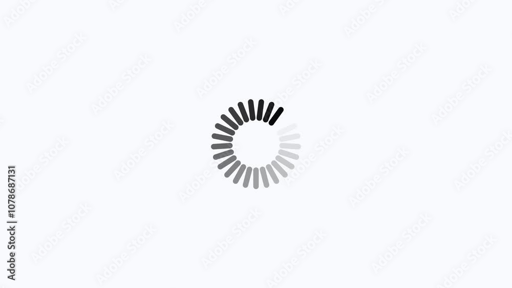 Modern filling Circle Loading loop animation on the white background. Blue line gradient round ...