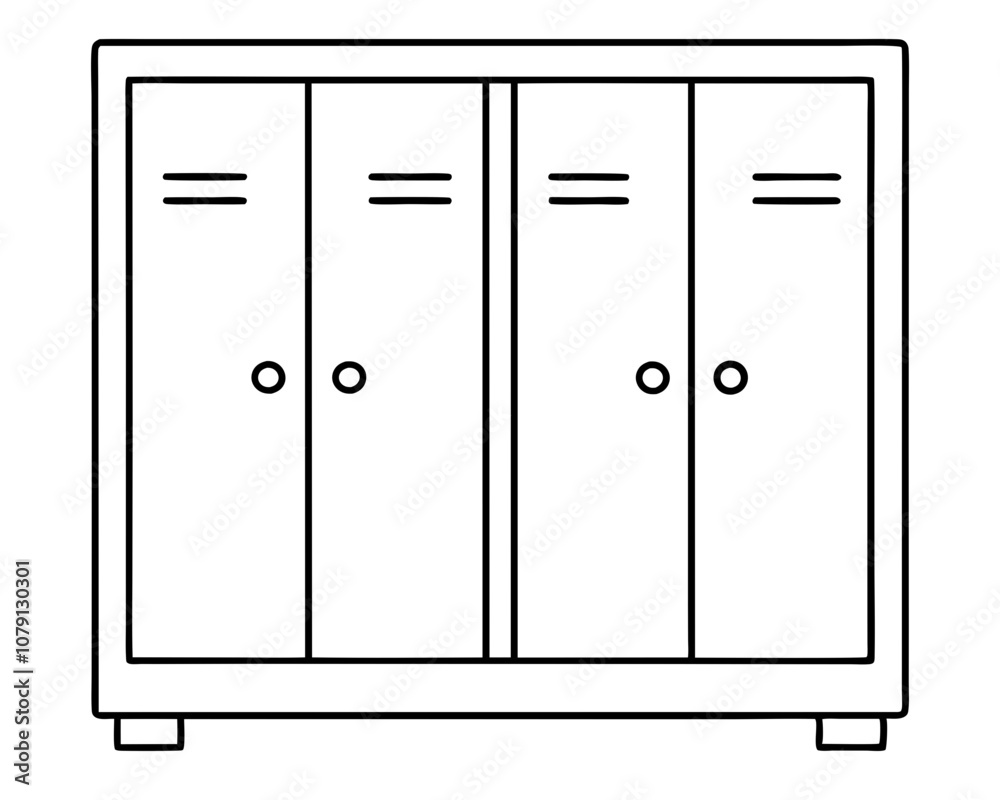 Locker Cabinet Coloring Page on White Background Stock Vector | Adobe Stock
