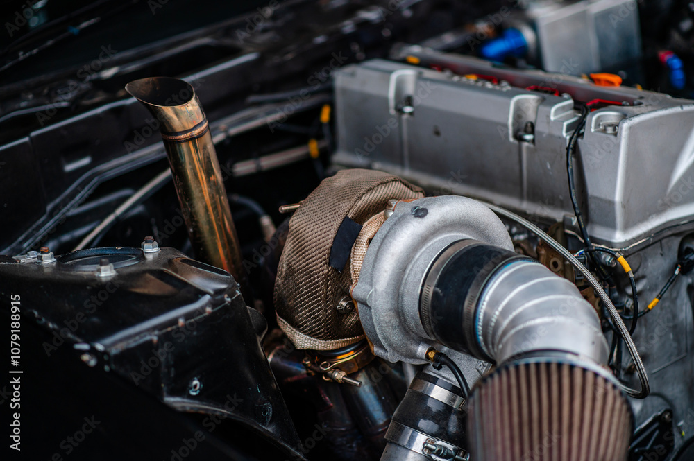 Heat shield from a very hot turbo.The heat shield prevents the engine ...