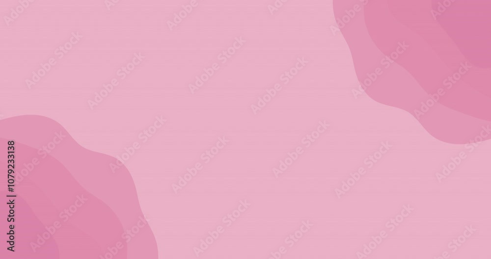 animated pink waves in the top right corner and bottom left corner on a ...
