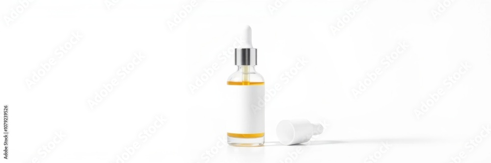 Liquid serum bottle mockup isolated on white background with realistic ...