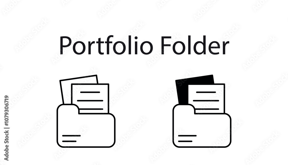 Portfolio Folder icon design with white background stock illustration ...