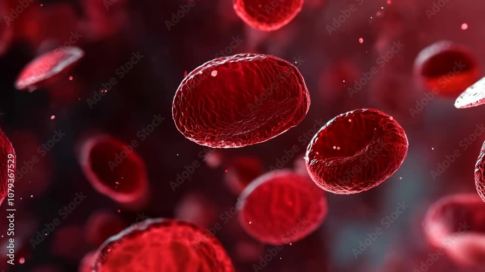 Hematocyte. Blood cells observed under a microscope. Macro red cells ...