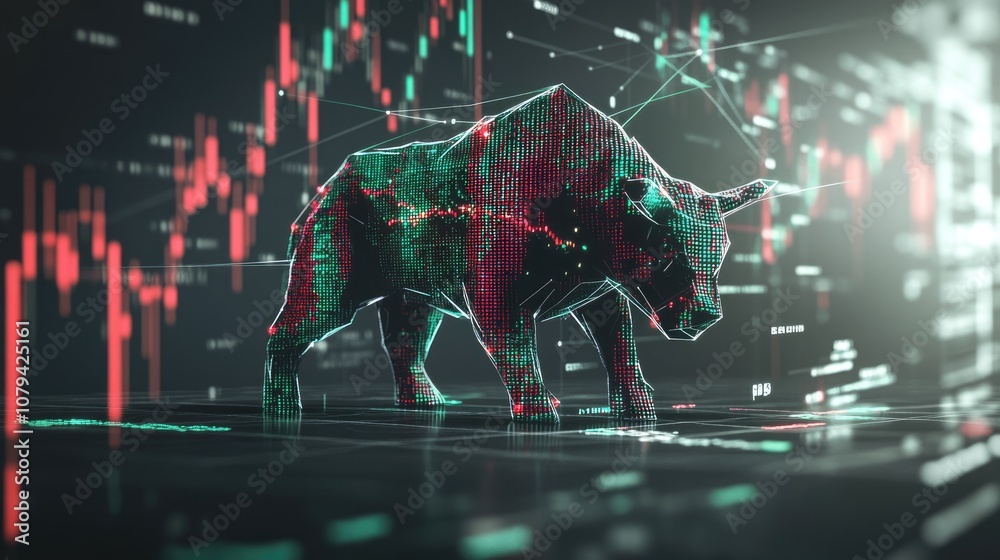 Financial Analysis Visual with Bull and Bear Overlay and Investment ...