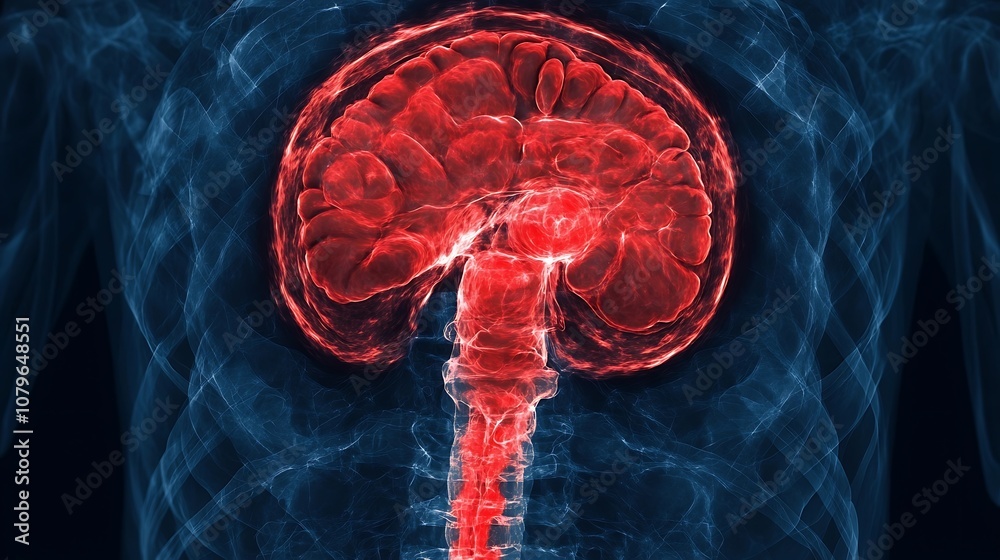 Detailed 3D digital showcasing the intricate anatomy and structure of ...