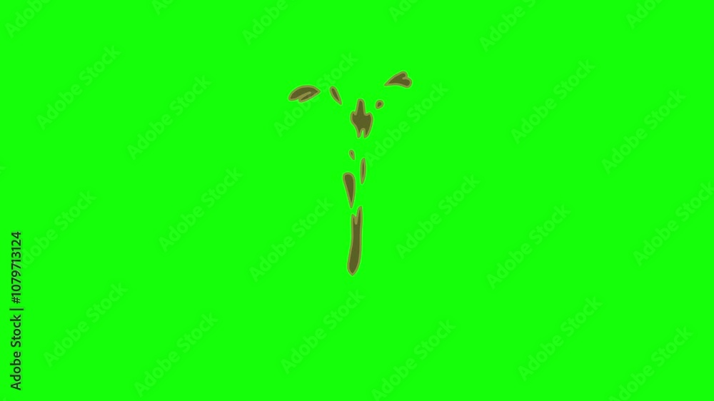 Sewer color liquid water splash cartoon shape animation. 4K Green ...