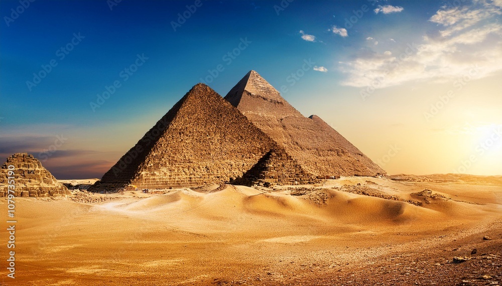 The Majestic Pyramids of Giza, Egypt, Standing Tall Against the Desert ...