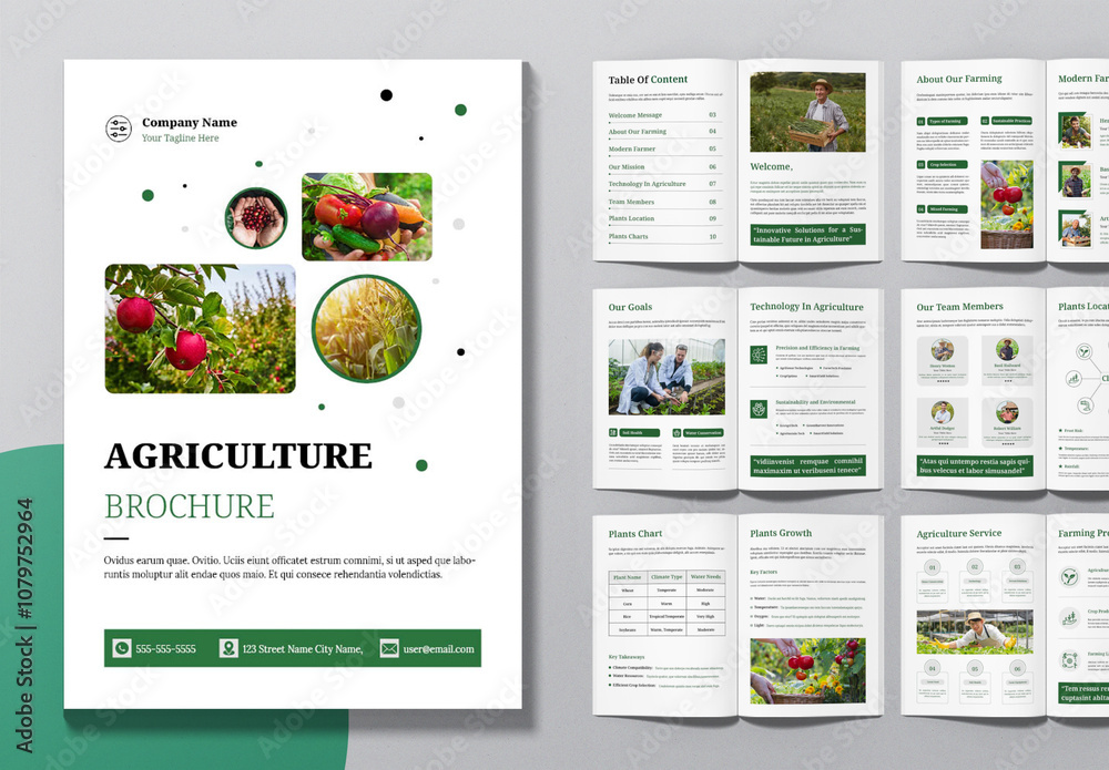 Creative Agriculture Brochure Template Layout Stock Template | Adobe Stock
