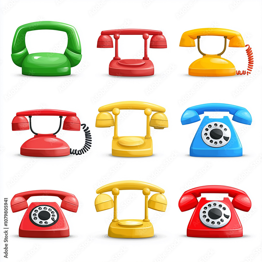 Phone icons collection. Contact us symbol. Call sign. Cell phone ...