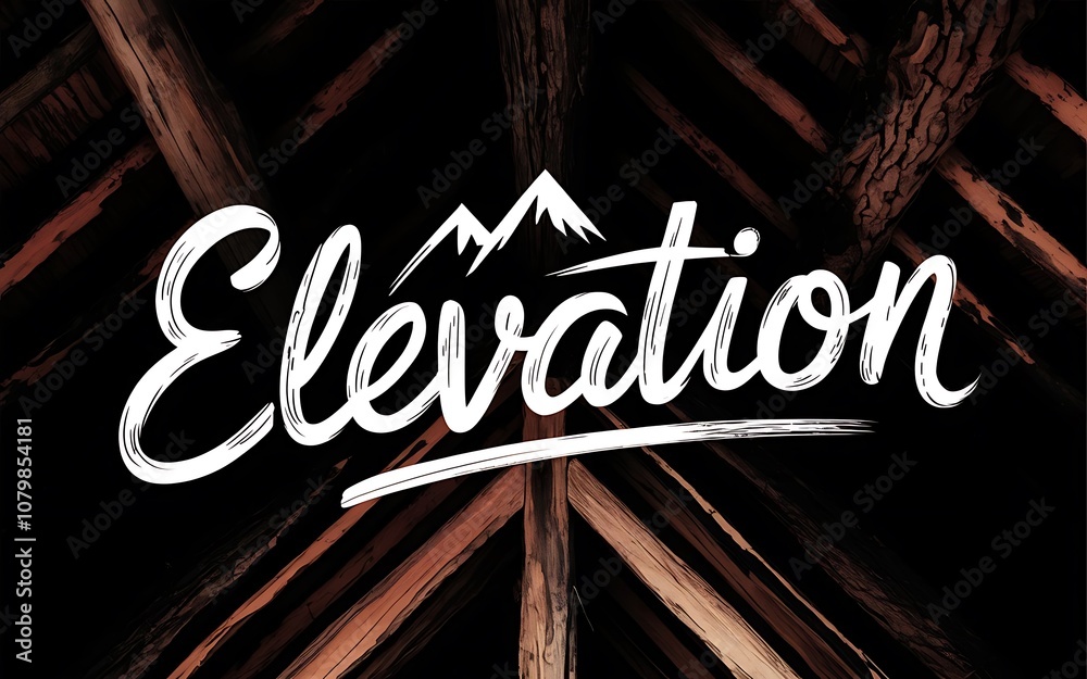 Hand-drawn script font with mountain peaks incorporated into the text ...