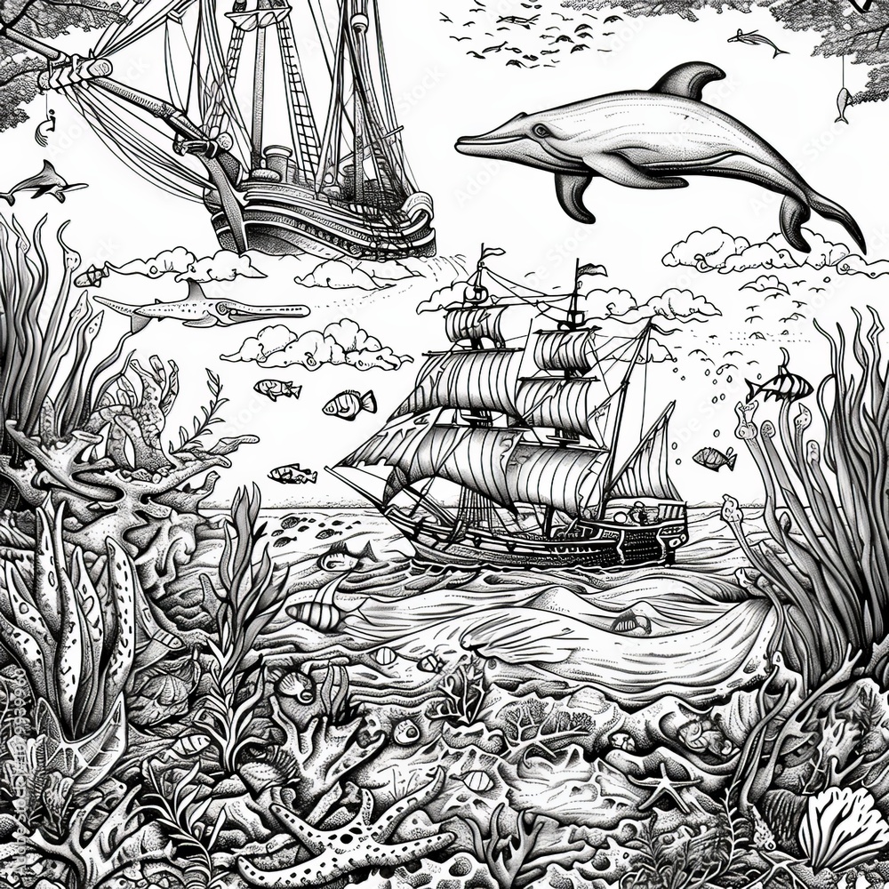 Dive into creativity with this engaging coloring page, blending numbers ...