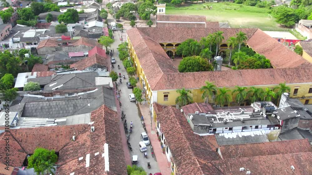 The drone captures the Colegio Nacional Pinillos, a distinguished ...