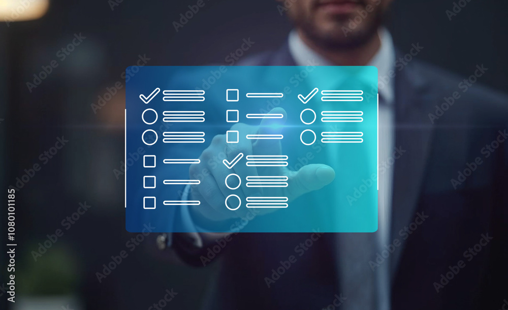 questionnaire with checkboxes, filling survey form online, answer ...