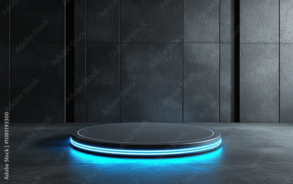 Interactive 3D platform mockup with rotating elements, glowing ...