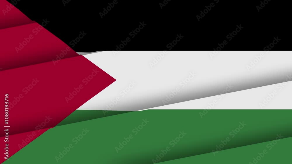 Palestine flag waving animation unique glasslike 4K waving flag ...