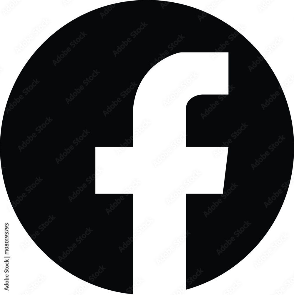 Facebook logo. Realistic social media icon logotype vector. Meta fb ...