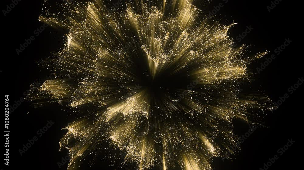 Golden Firework Explosion Effect - 4K 60 FPS Abstract Video Background ...