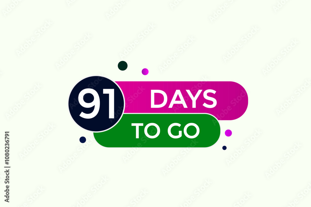 91 days to go, icon, stile, timer, countdown, clock, time, background ...