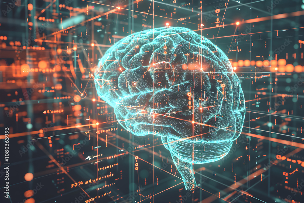 Artistic Visualization of Neural Network Training in AI: Brain Metaphor ...