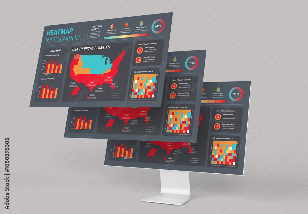 Heatmap Infographic Template Stock Template | Adobe Stock