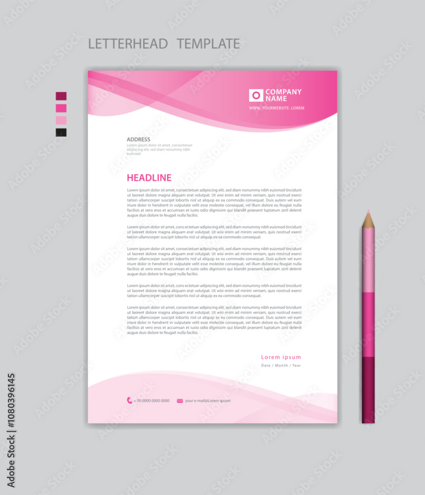Creative Letterhead template vector, minimalist style, printing design ...