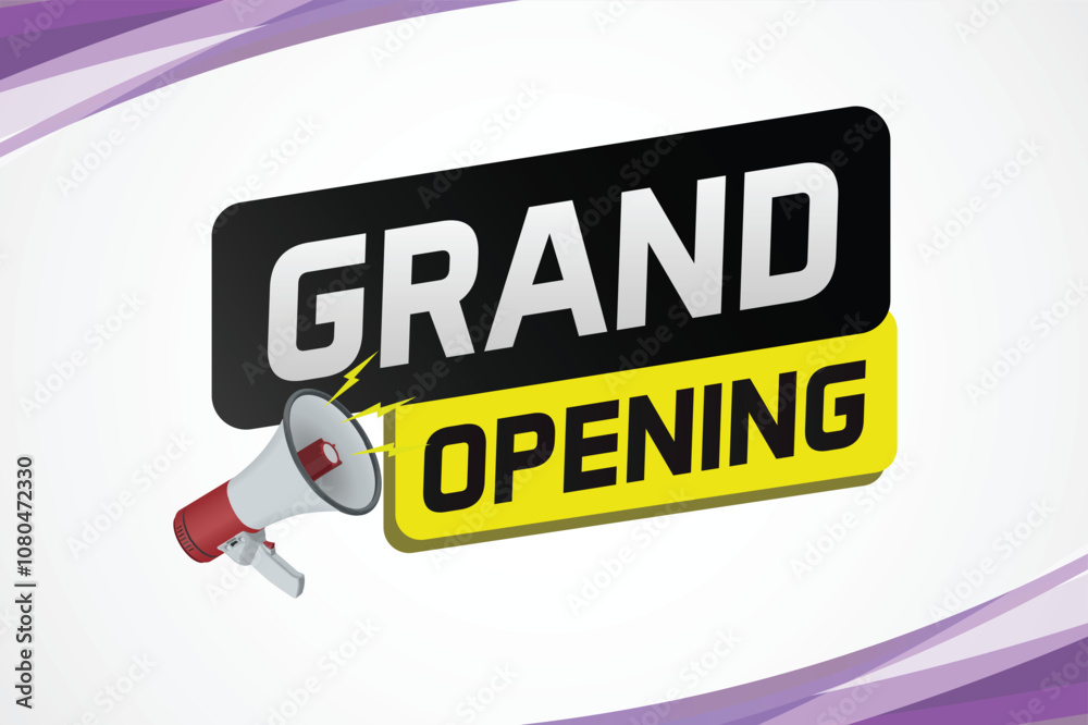 coming soon grand opening word concept vector with mega phone can use ...