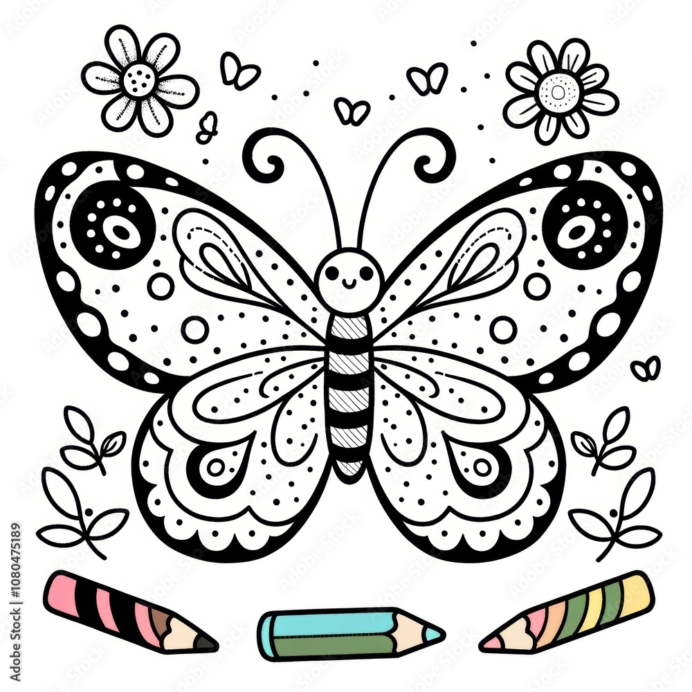 Whimsical Bird and Insect-Themed Coloring Pages for Kids - Adorable ...