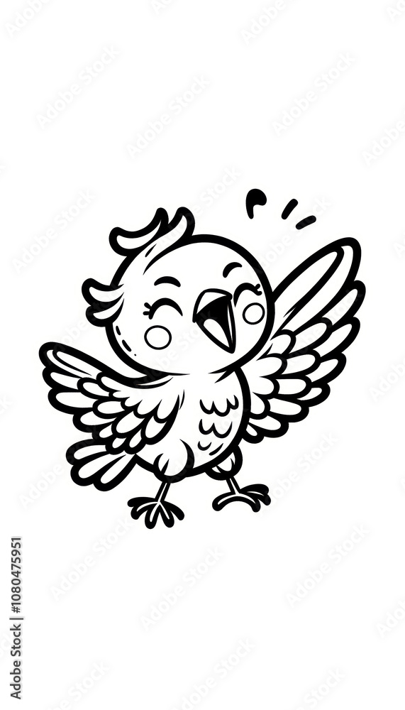 Whimsical Bird and Insect-Themed Coloring Pages for Kids - Adorable ...