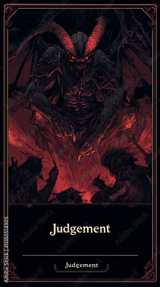 Tarot "Judgement" card png with horror background with black border and ...