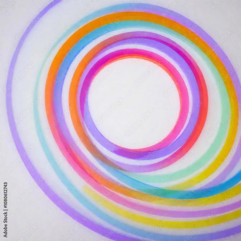 A torus shape. It is transparent with a band of colours coiling around ...