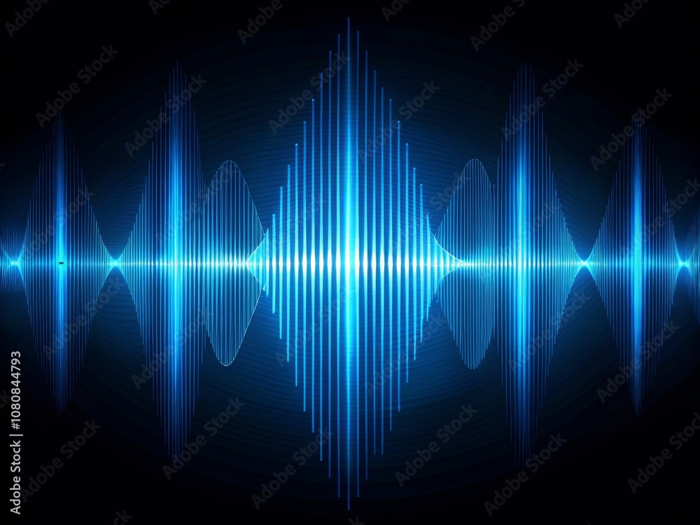 Vibrant Blue Digital Sound Wave Equalizer Visualizing Oscillating Audio ...