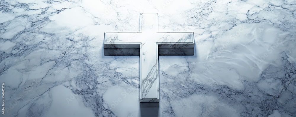 Marble stone cross design, polished with fine veins of natural beauty ...