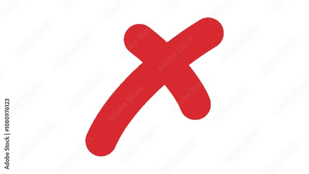 Vidéo Stock Red cross mark symbol animation. cross icon animation. Red ...