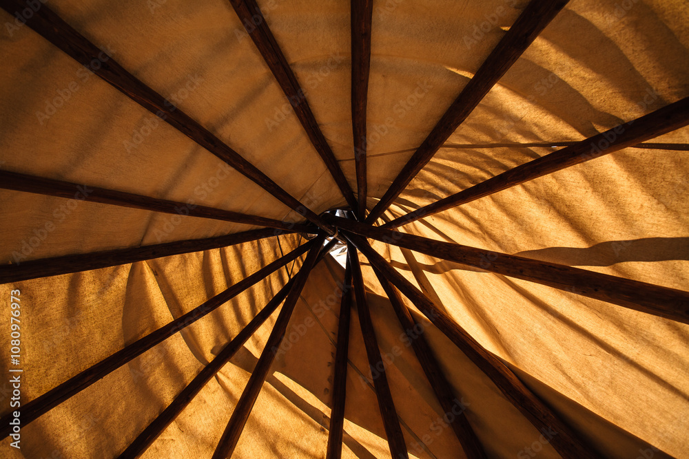 Inside tipi, pole structure, within Mauthe Unit, Northern Kettle ...