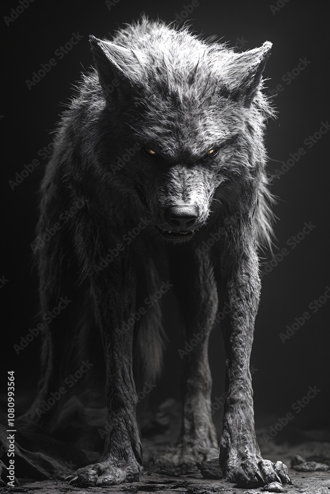 Adolescent Werewolf with Gaunt and Lanky Build in a Dark Fantasy ...