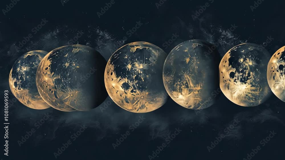 Five Phases of the Moon in Spectacular Transition: A Captivating High ...