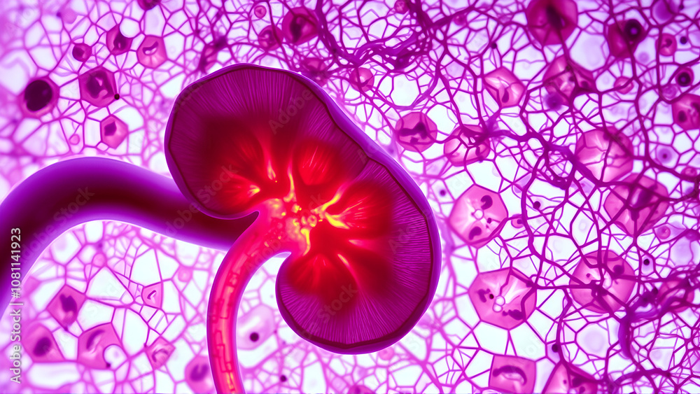 Human kidney with acute glomerulonephritis, showing inflammation ...