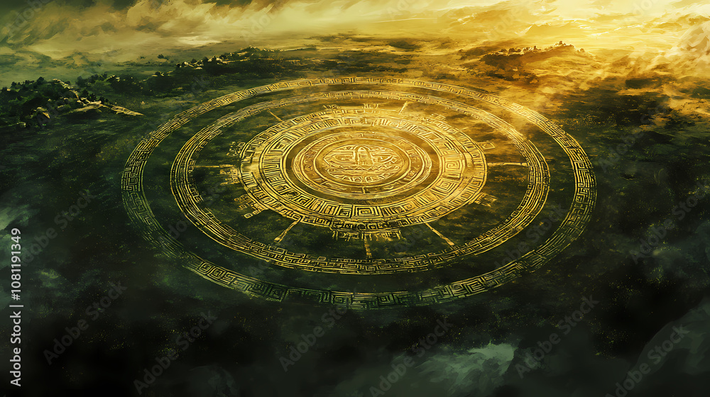 Ancient mayan circle mysterious crop circle eerie landscape strange ...