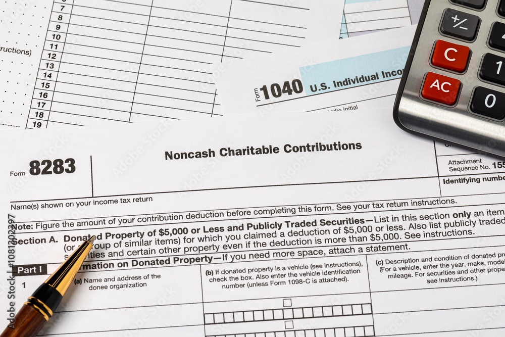 Noncash charitable contribution tax form. Charity donation, deduction ...