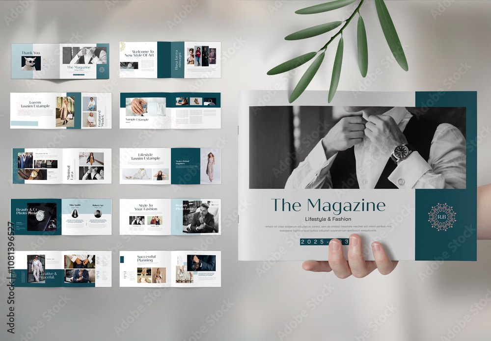 A4 Landscape Magazine Template With Minimal Accents Stock Template ...