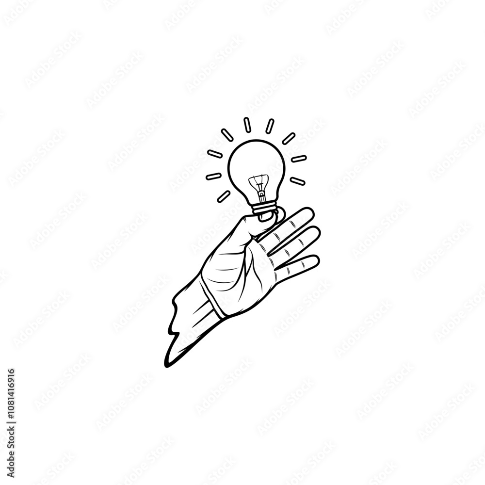 left hand holds a lighted lamp with index finger and thumb black and ...
