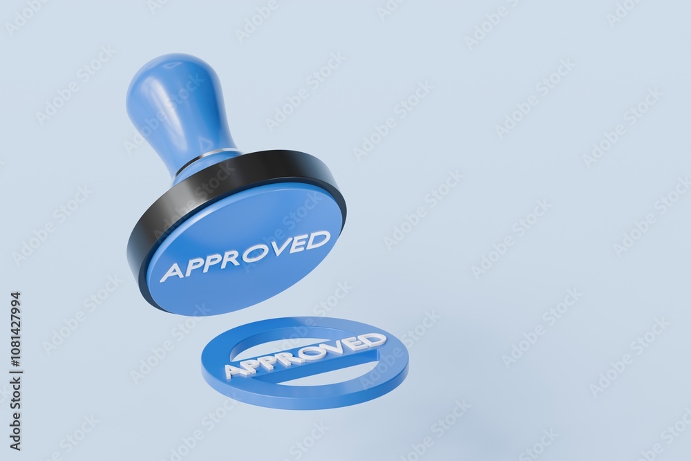 3d Approved Stamp seal icon symbol. Human resources recruit approved ...