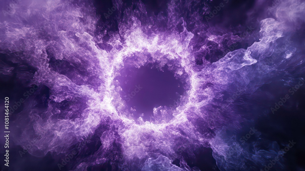 This is a smoke explosion bursting outward from a circular empty center ...